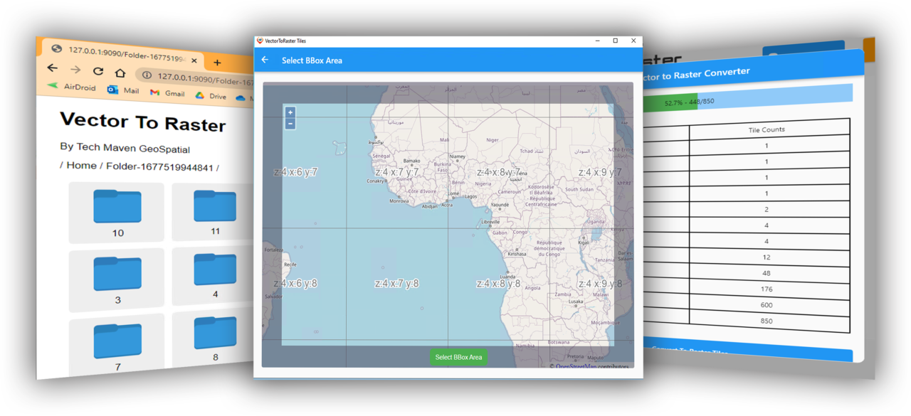 Vector Tile to Raster Tile | Vector Tiles to Raster Tiles Desktop App