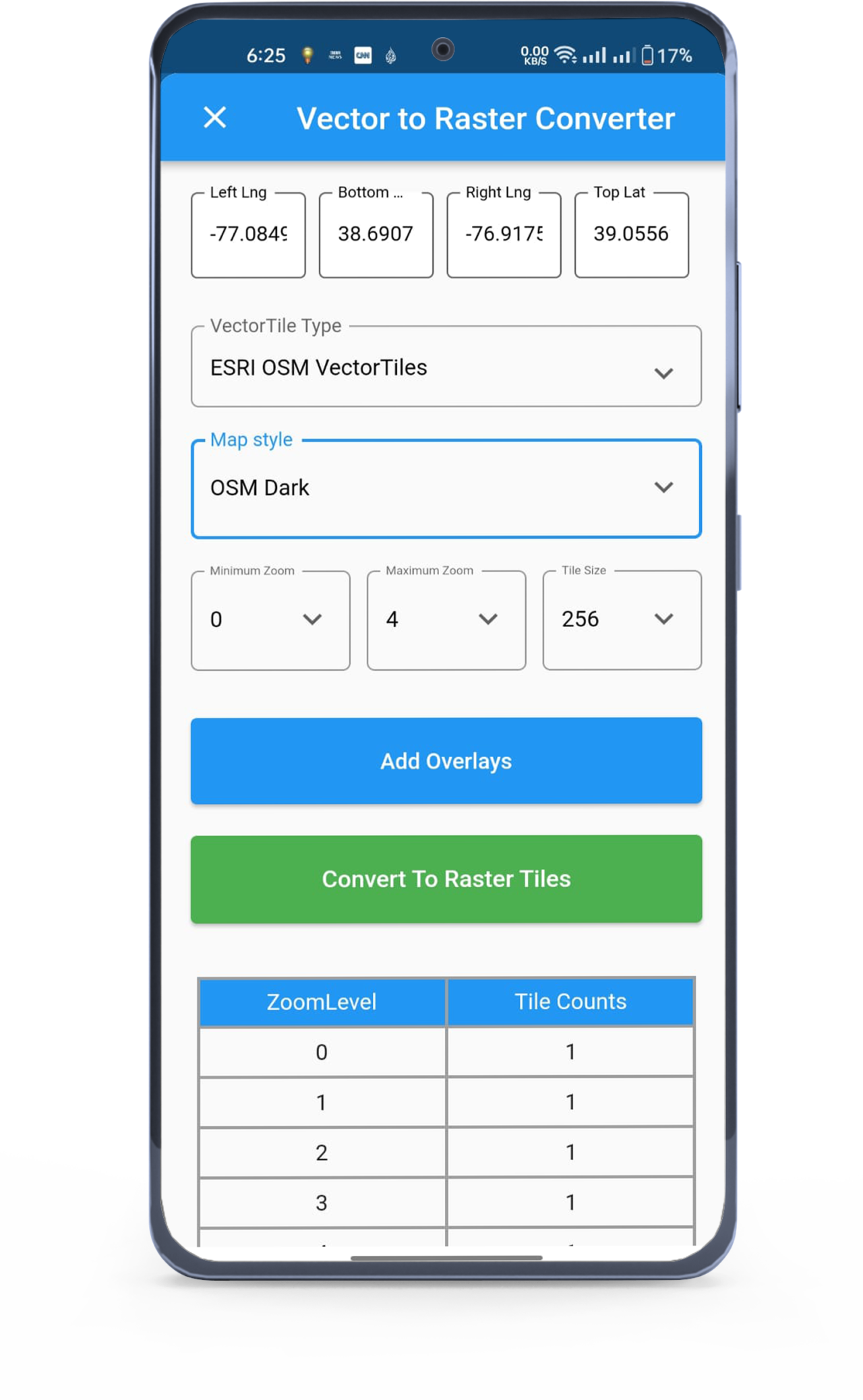 Vector Tile to Raster Tile | Vector Tiles to Raster Tiles Desktop App